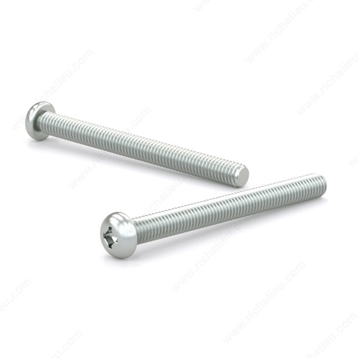 Zinc Plated Machine Screw, Round Head, Quadrex Drive, 1/4-20, Type B P ...